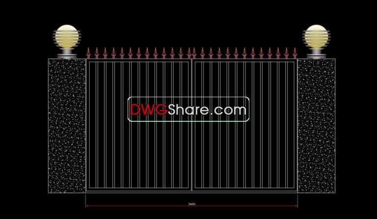 58.Gate design AutoCAD blocks free download | Free Cad Blocks, download ...