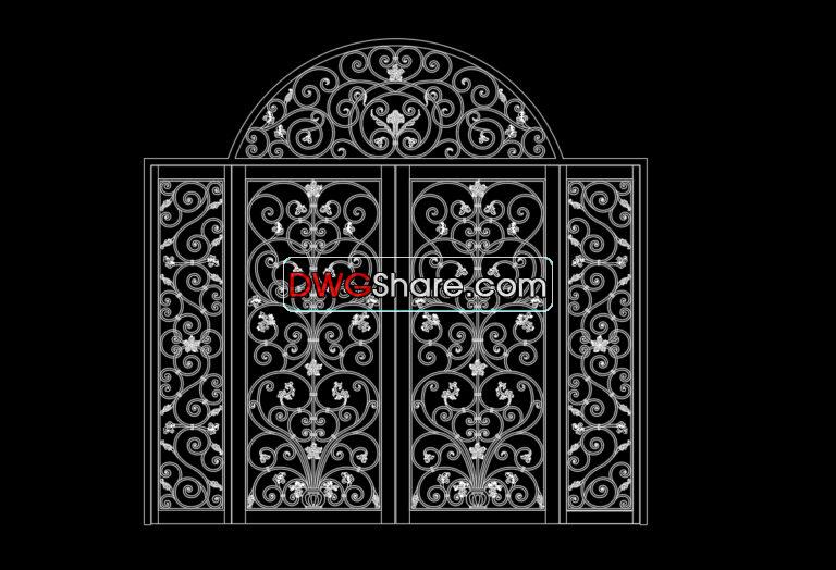 59.Gate design AutoCAD blocks free download