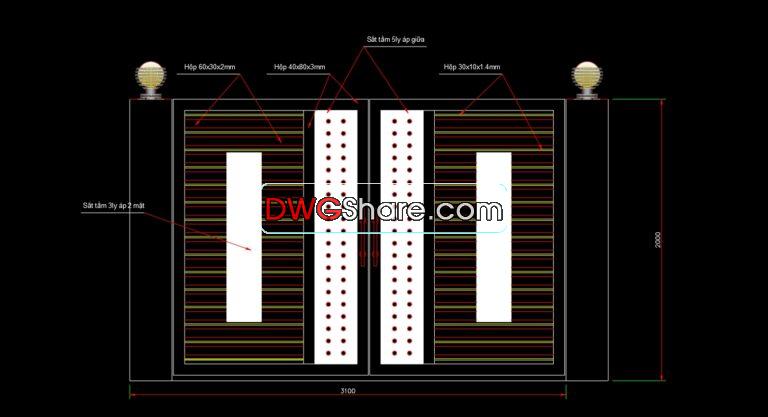 60.Gate design AutoCAD blocks free download