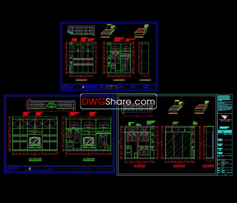 10.Wardrobe AutoCAD blocks free download