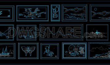 Autocad Drawings of Painting and Picture Frame Designs