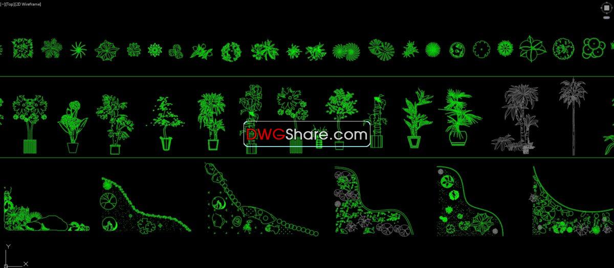 15.Garden tree AutoCAD blocks free download