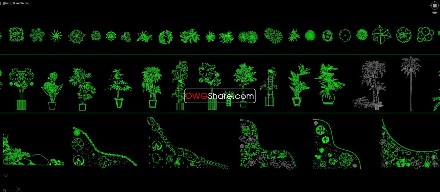 15.Garden tree AutoCAD blocks free download