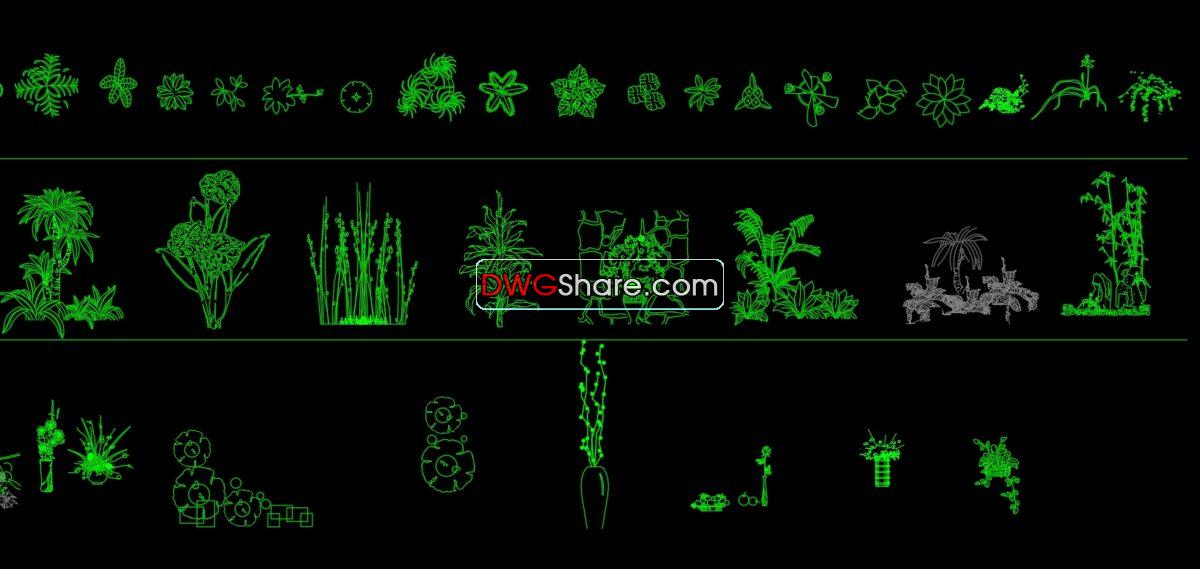 15.Garden tree AutoCAD blocks free download