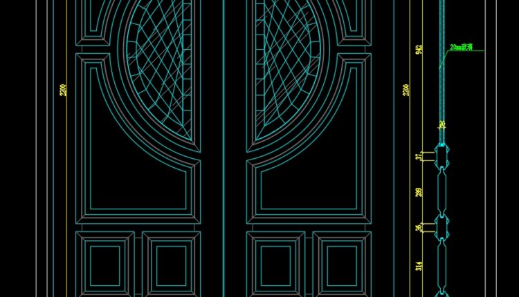207. Autocad Wooden Door free download - Free Cad Blocks, download DWG ...