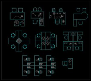5.Office furniture plan view AutoCAD blocks free download