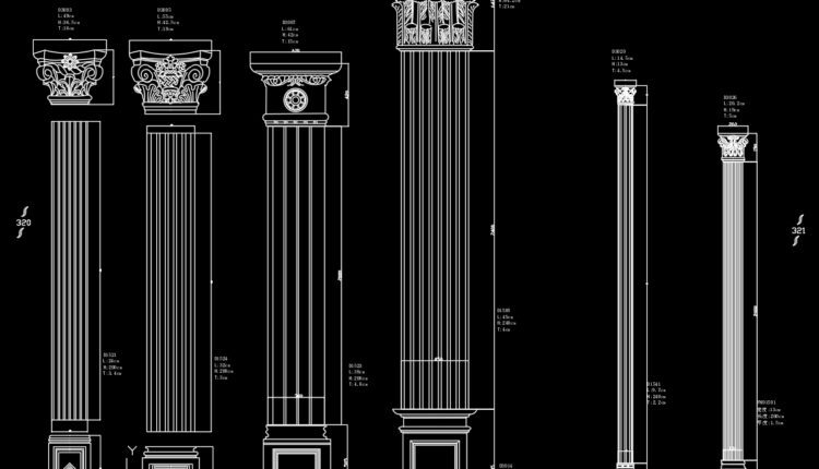 58.Neoclassical Style Decor CAD Design Elements - Free Cad Blocks ...