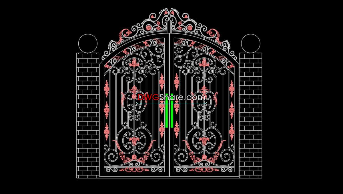 63.Gate design AutoCAD blocks free download