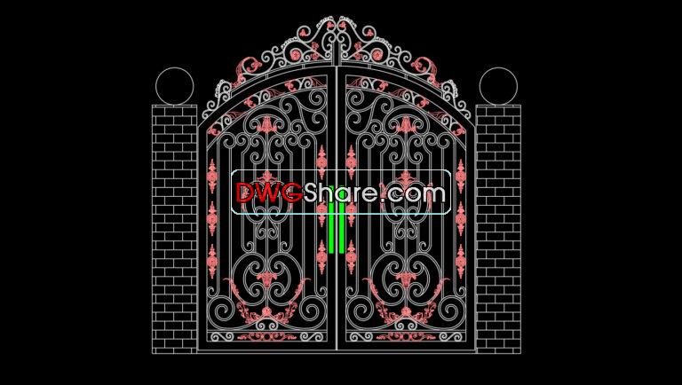 63.Gate design AutoCAD blocks free download