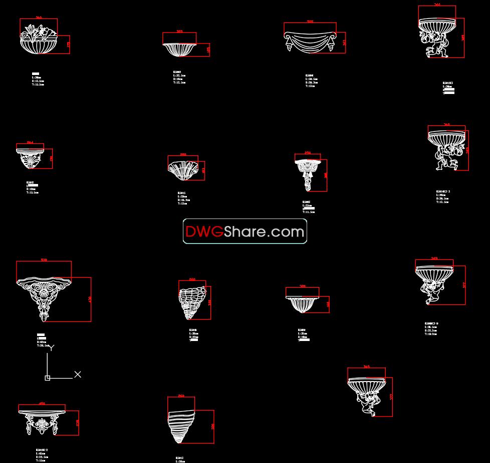 64.Neoclassical Style Decor CAD Design Elements - Free Cad Blocks ...