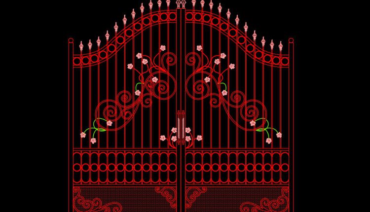 65.Gate design AutoCAD blocks free download - Free Cad Blocks, download ...