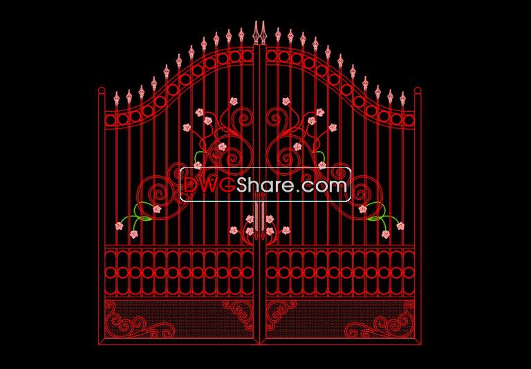 65.Gate design AutoCAD blocks free download