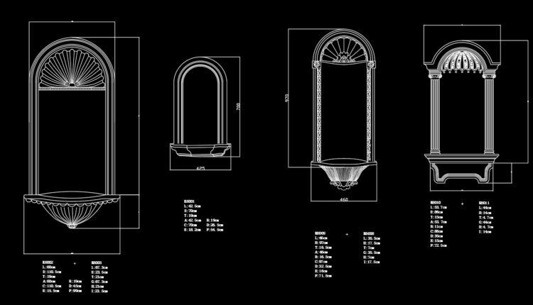 65.Neoclassical Style Decor CAD Design Elements - Free Cad Blocks ...