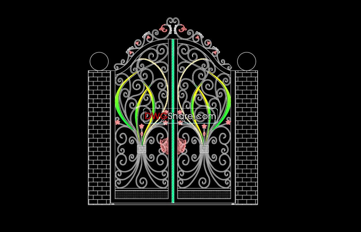 66.Gate design AutoCAD blocks free download