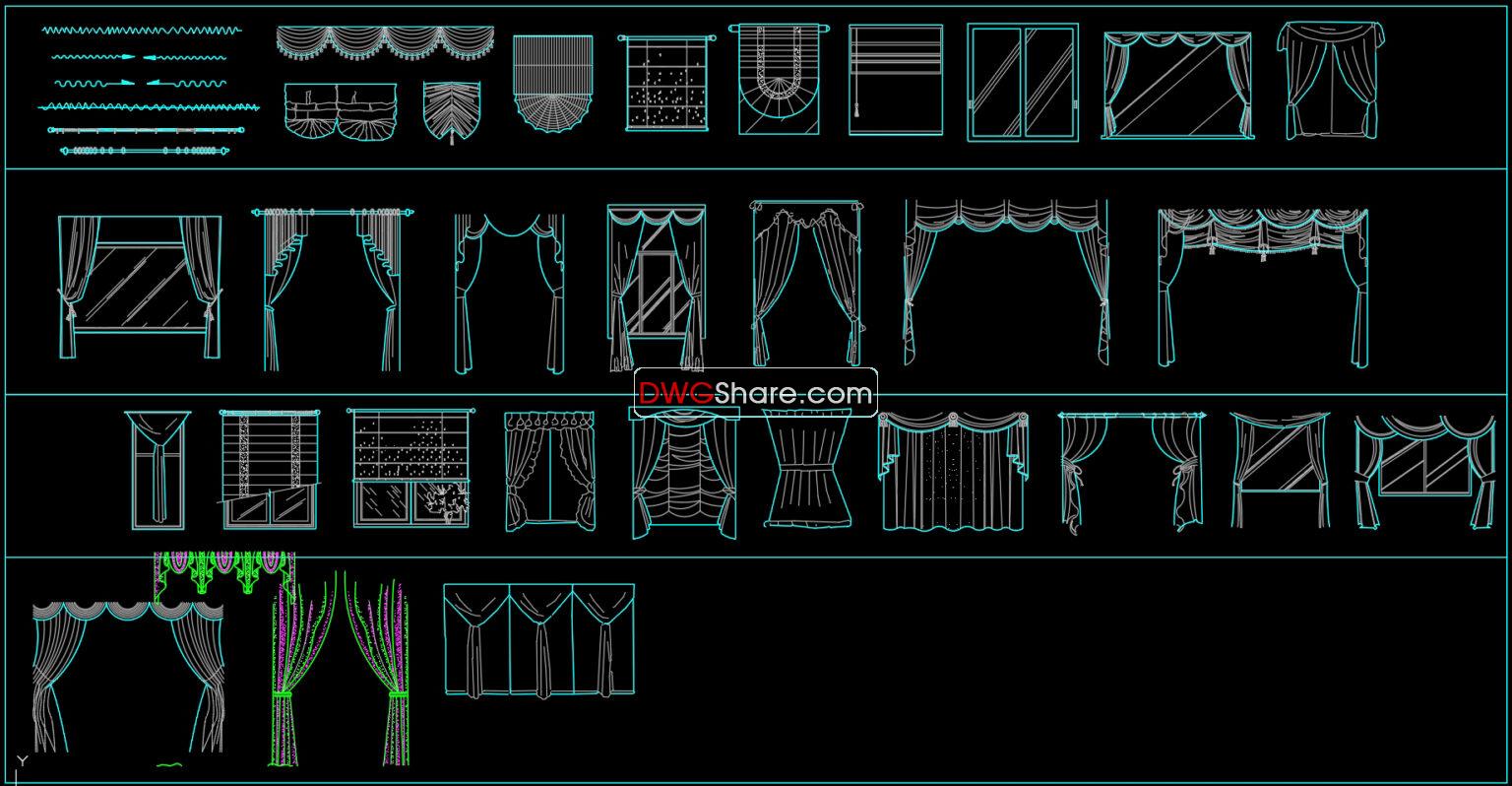 76.Curtain Cad Blocks free download