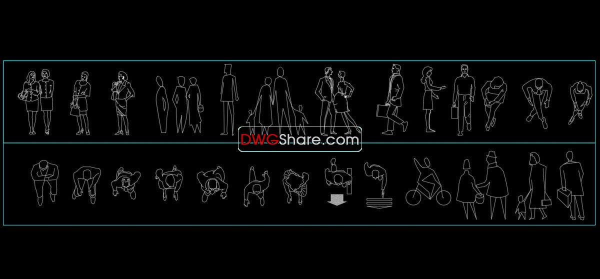 9.People dwg CAD blocks free download