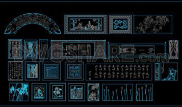 Autocad Drawings of Painting and Picture Frame Designs