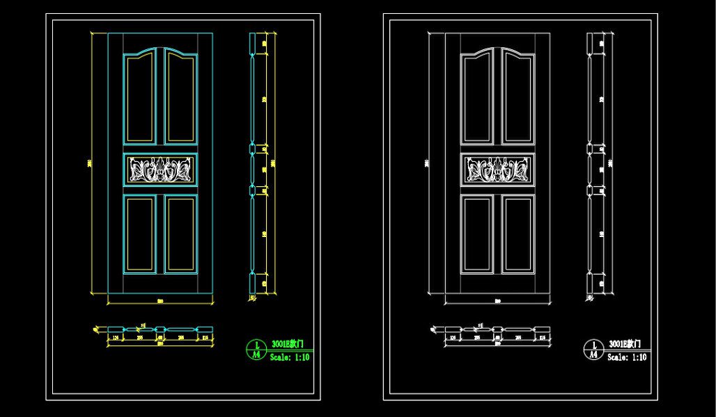 221. Autocad Wooden Door free download