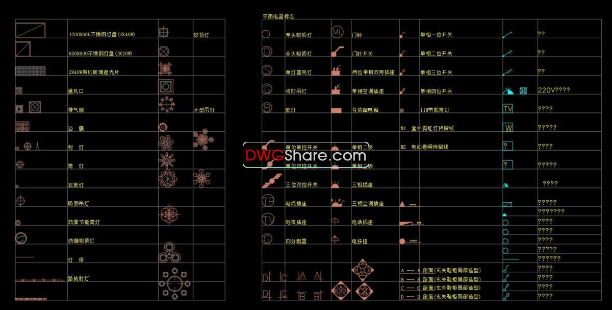 6.Electrical-symbols Cad Blocks free download