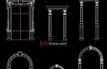 100.Autocad Drawing Of Wall Feature Panelling Details For Download
