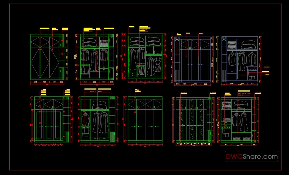 15.Wardrobe AutoCAD blocks free download