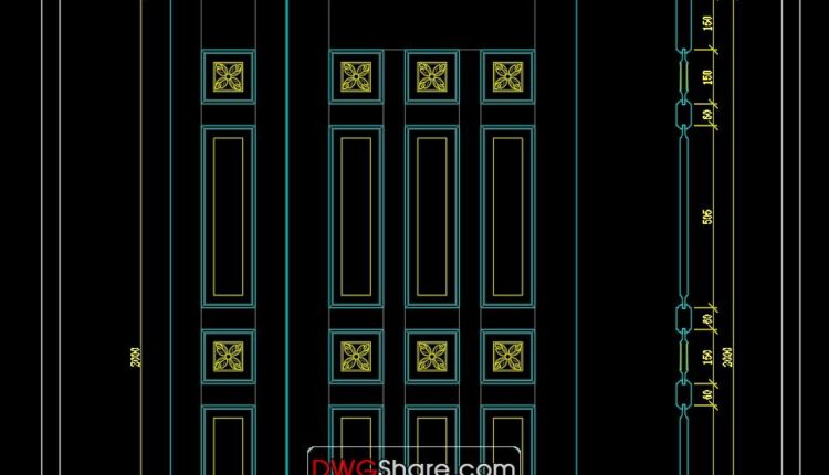 223. Autocad Wooden Door free download - Free Cad Blocks, download DWG ...