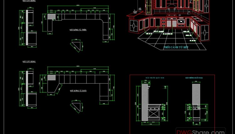 30.Traditional kitchen cupboard, kitchen cabinets autocad drawing ...
