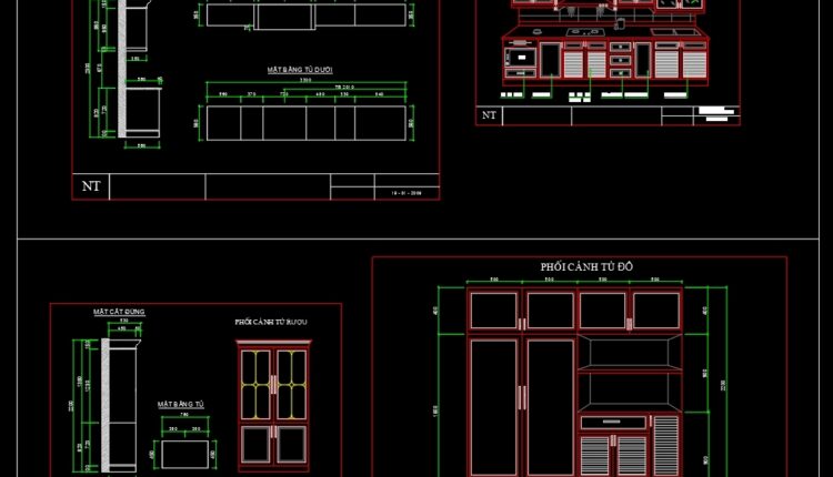 33.Traditional kitchen cupboard, kitchen cabinets autocad drawing ...