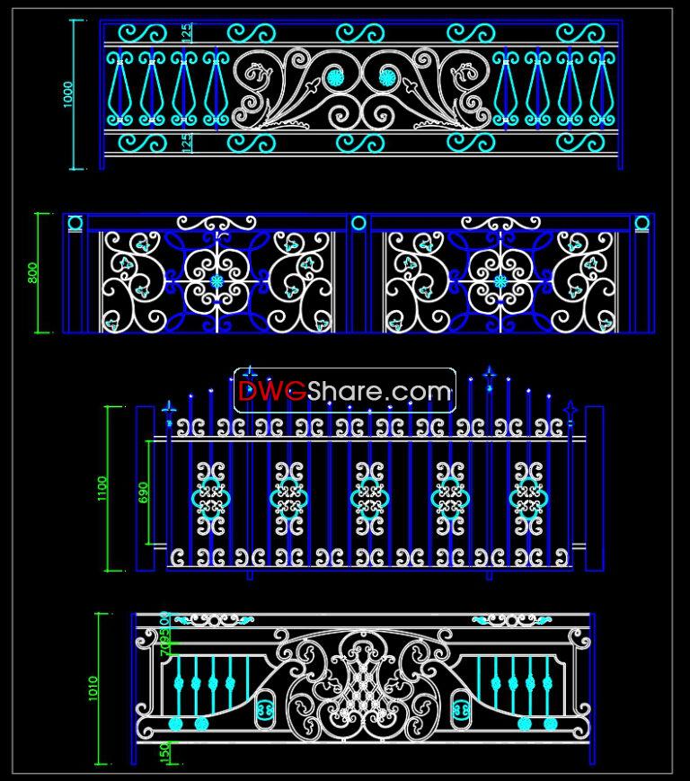 40.Details handrail stairs autocad free download