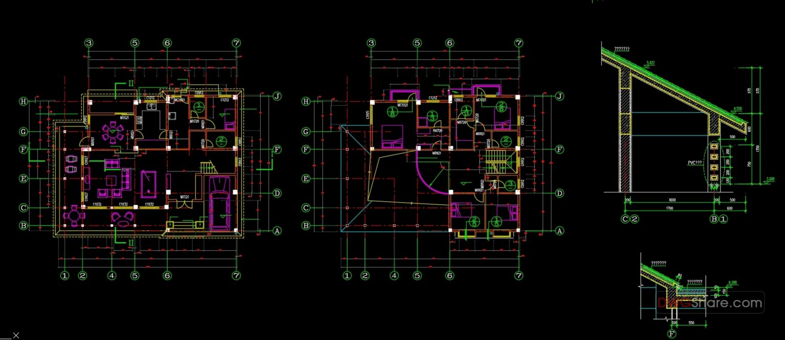 54.House Plan Design AutoCAD File Free download