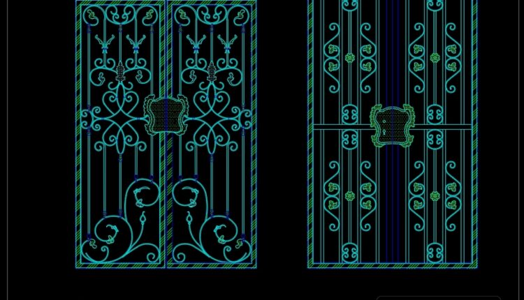 70.Gate design AutoCAD blocks free download - Free Cad Blocks, download ...