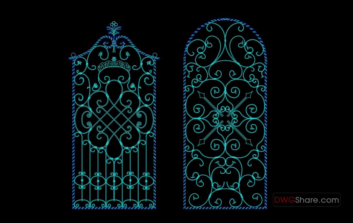 71.Gate design AutoCAD blocks free download