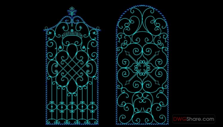 71.Gate design AutoCAD blocks free download - Free Cad Blocks, download ...