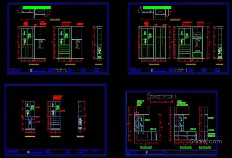 81.Display Cabinets Cad Blocks free download