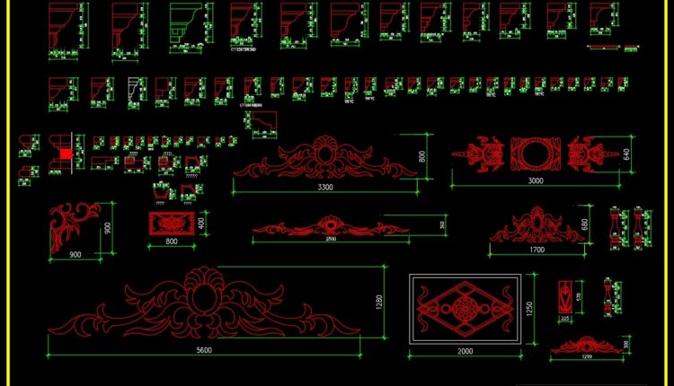 85.Neoclassical Style Decor CAD Design Elements - Free Cad Blocks ...