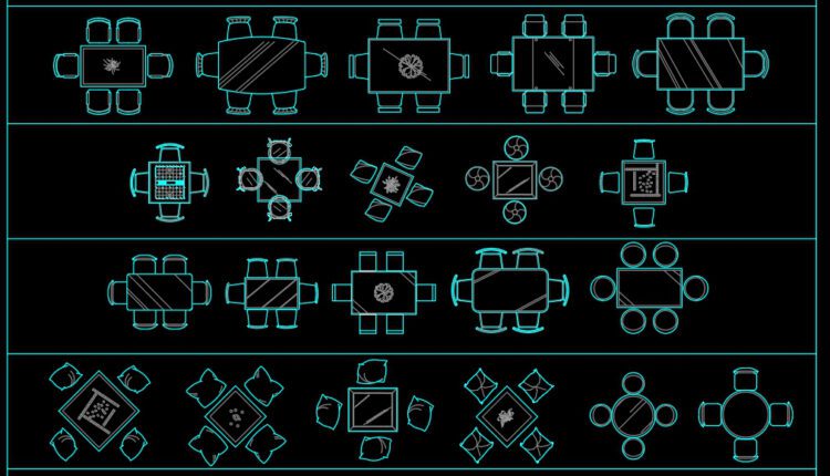 86.Dining tables and chairs Plan AutoCAD File Free Download - Free Cad ...