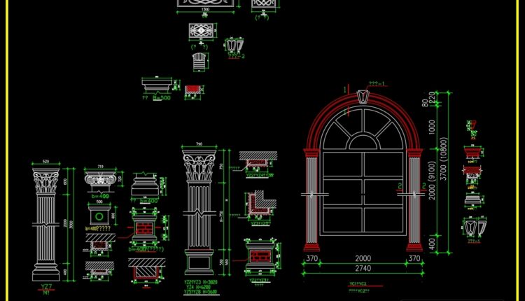 87.Neoclassical Style Decor CAD Design Elements - Free Cad Blocks ...