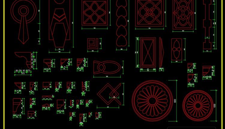 88.Neoclassical Style Decor CAD Design Elements - Free Cad Blocks ...