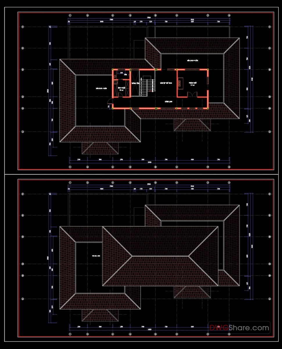 Modern Villa 500 sqm AutoCAD File Free Download