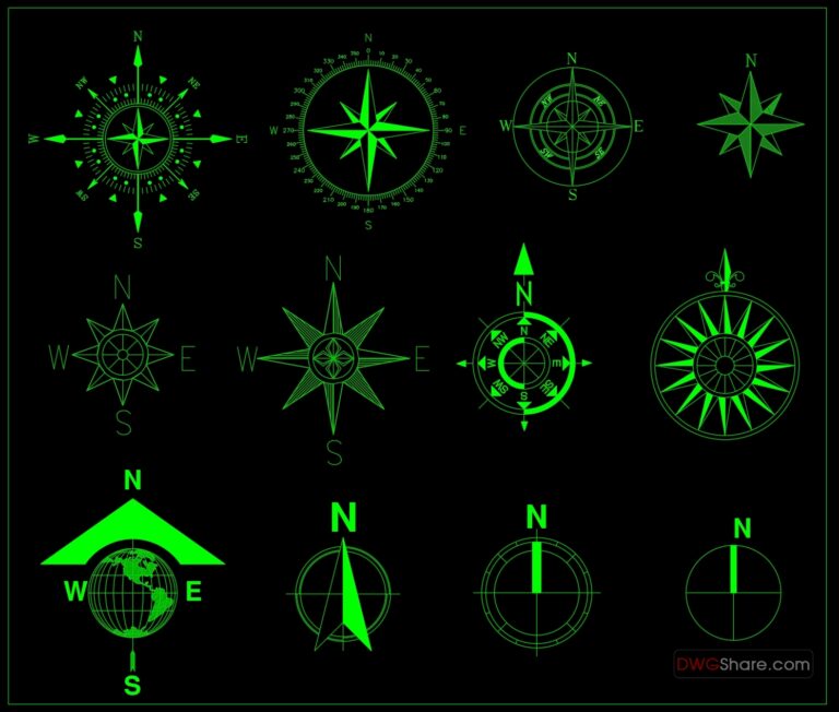 10.Wind rose Cad Blocks free download