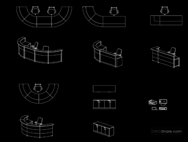 12.Reception Desk Operator Desk CAD Blocks