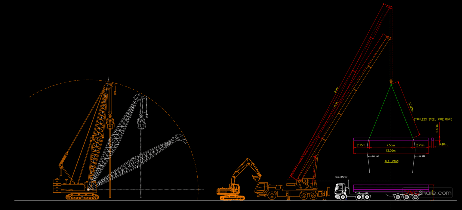 13.Telescopic Truck Crane Lifting Cad Blocks free download