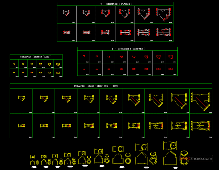 15.Strainer Autocad Drawing Free Download
