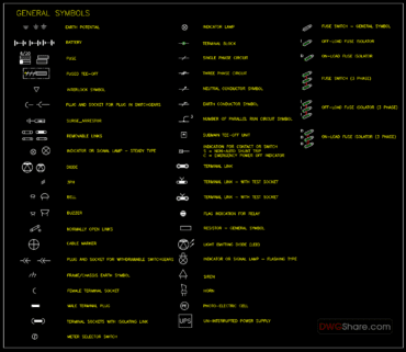 16.Electrical General Symbols AutoCAD Blocks