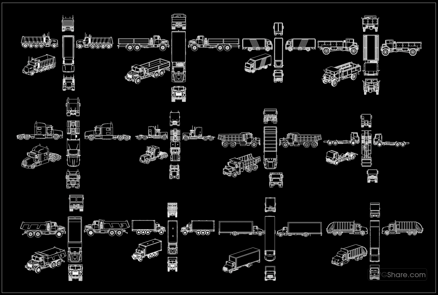 15.Fire trucks AutoCAD blocks free download