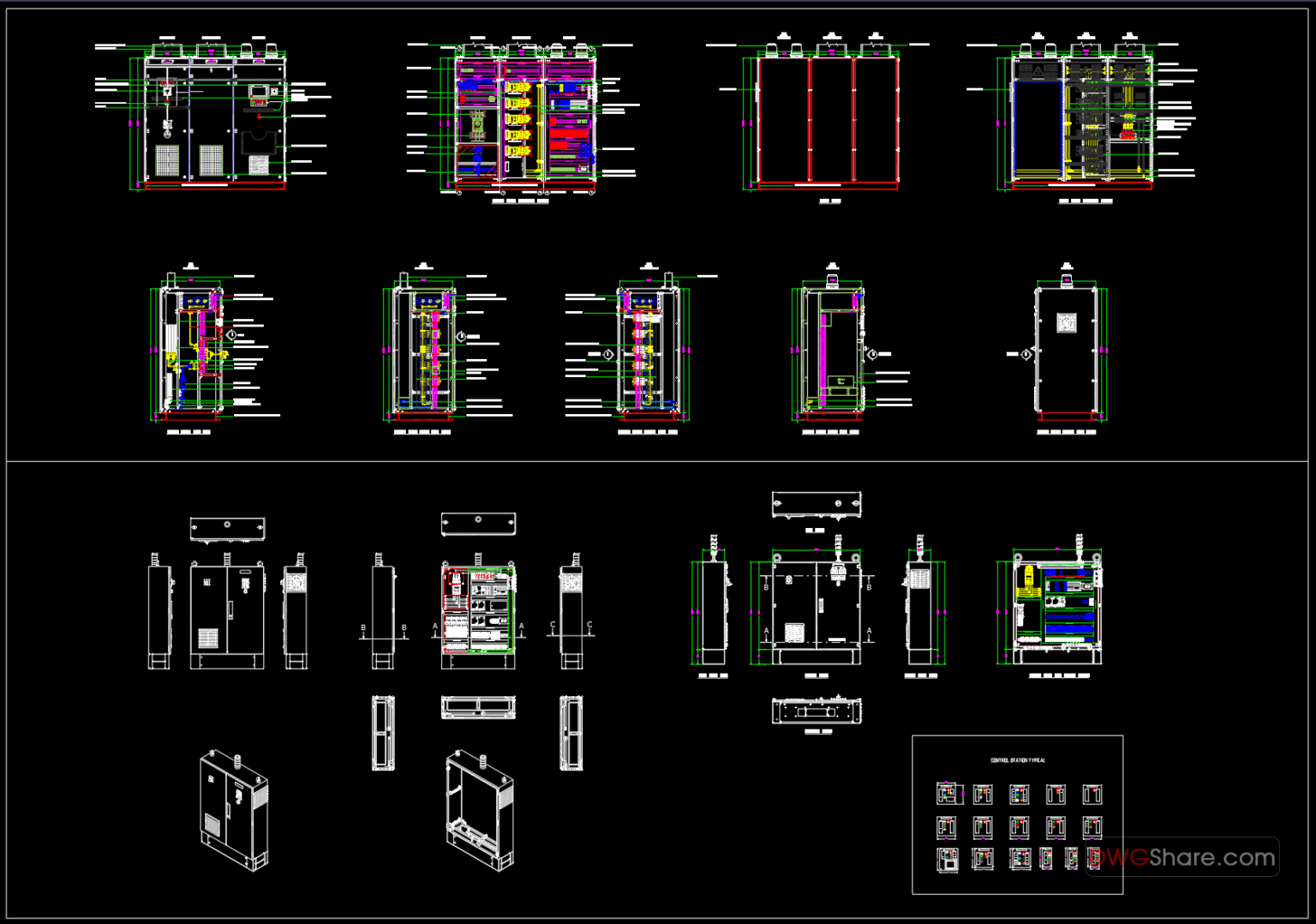 19.Control Panel Layout AutoCAD Blocks