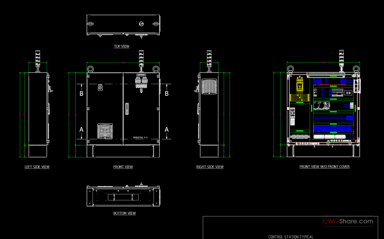 19.Control Panel Layout AutoCAD Blocks