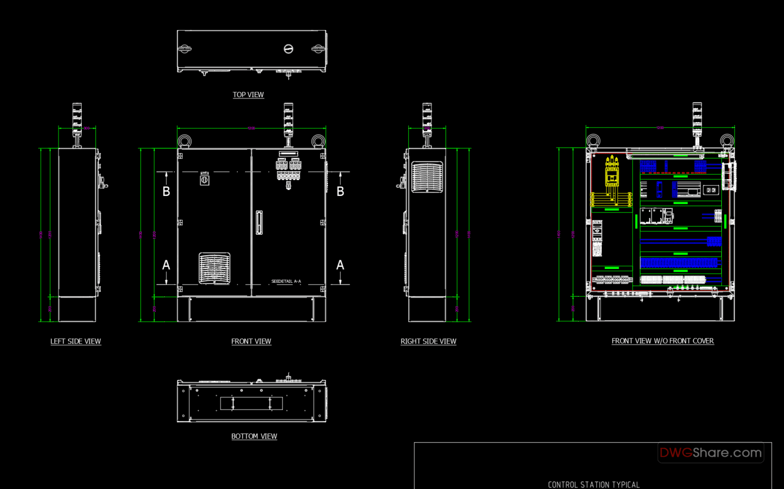 19.Control Panel Layout AutoCAD Blocks