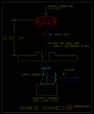 19.Siamese Connection Cad Blocks