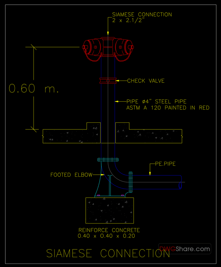 19.Siamese Connection Cad Blocks